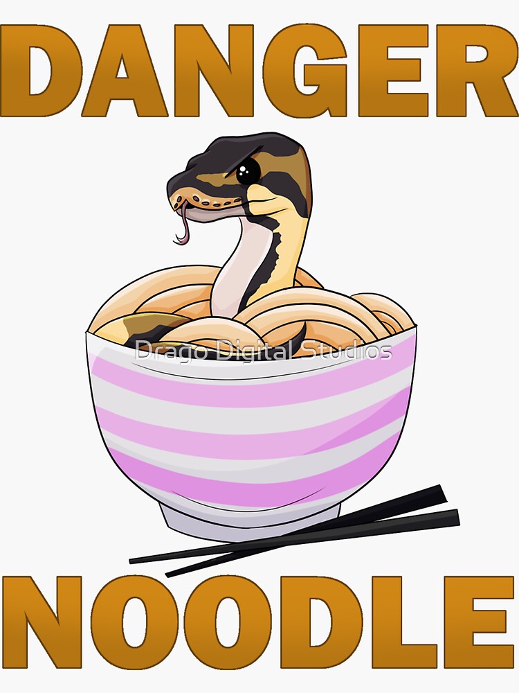 "Danger Noodle" Sticker for Sale by DragonessAnim | Redbubble