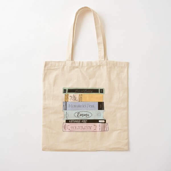 "Jane Austen Book Stack - Colour " Tote Bag for Sale by dollabails ...