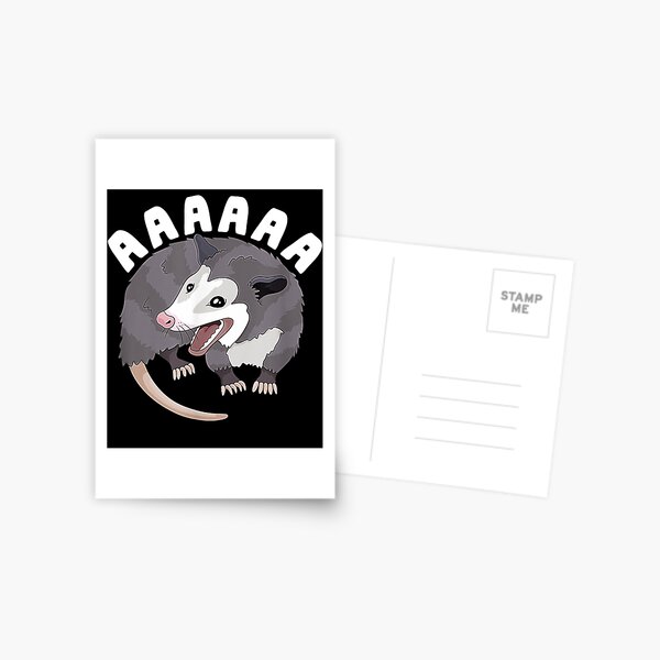 "AAAAAA Screaming Opossum Stressed Possum Funny Dank Meme" Postcard for ...