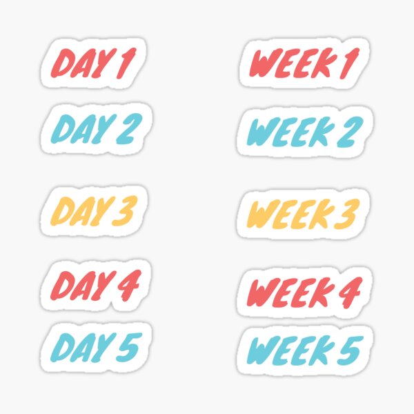 "Days and Weeks Sticker Pack" Sticker for Sale by DominQuest | Redbubble