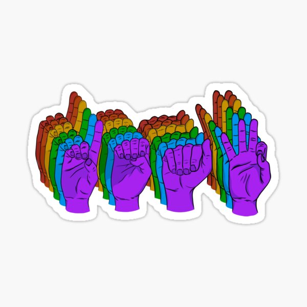 "Deaf Rainbow" Sticker by rmcbuckeye | Redbubble