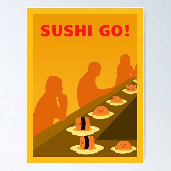 "Sushi Go - Board Games - Minimalist Travel Poster Style - Board Game ...