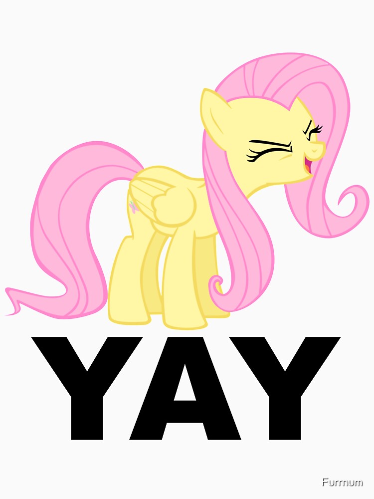 "'Yay'-fluttershy decal" T-shirt for Sale by Furrnum | Redbubble | my ...