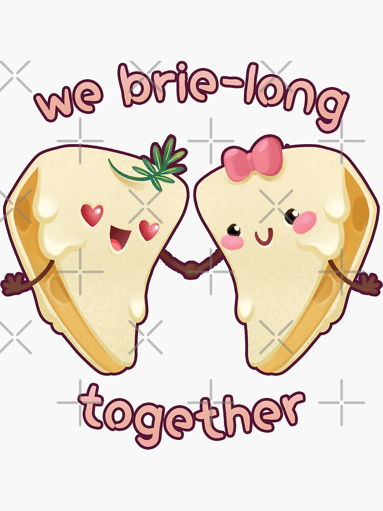 "Brie Cheese Love Pun" Sticker for Sale by supermara | Redbubble