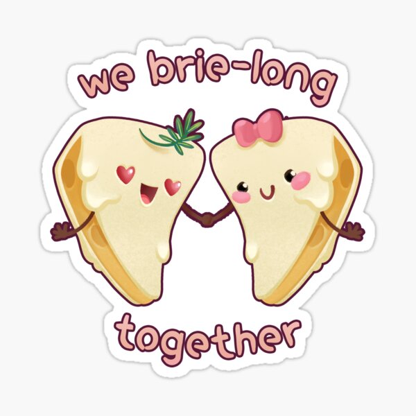 "Brie Cheese Love Pun" Sticker for Sale by supermara | Redbubble