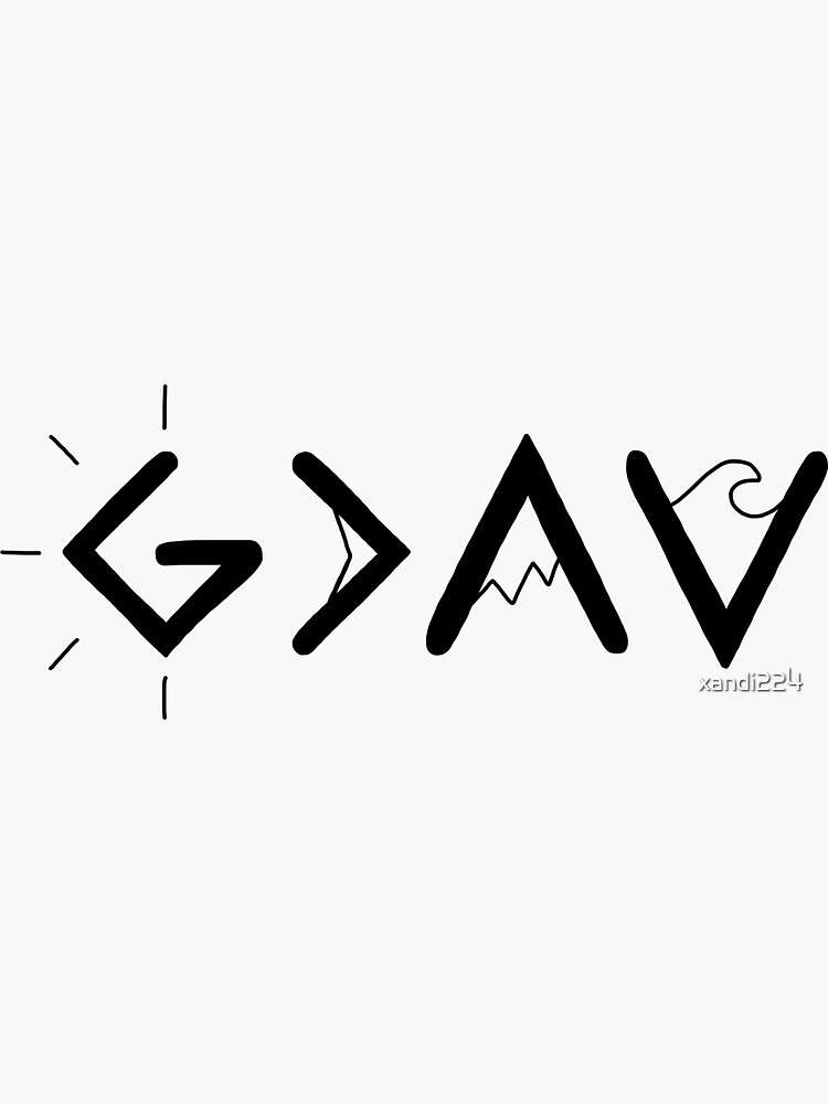 "God above all symbol quote" Sticker for Sale by xandi224 | Redbubble