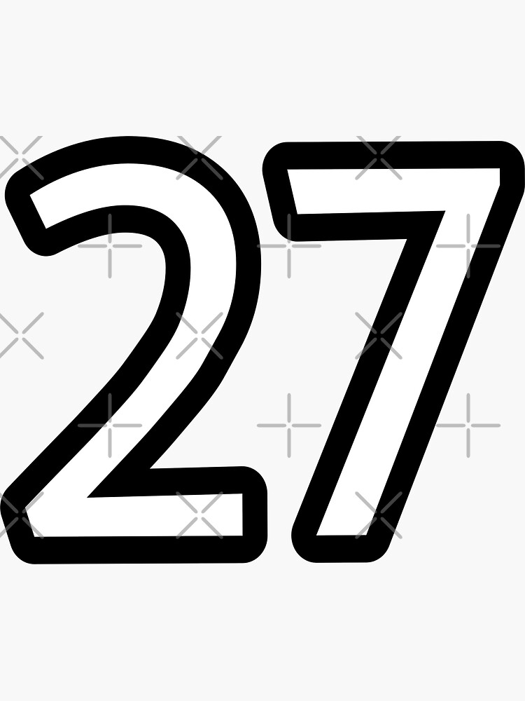 "Number 27 jersey Minimal" Sticker for Sale by Impressions94 | Redbubble