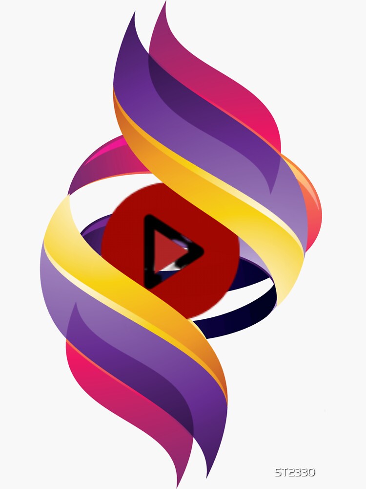 Play Button Logo Sticker By St2330 Redbubble
