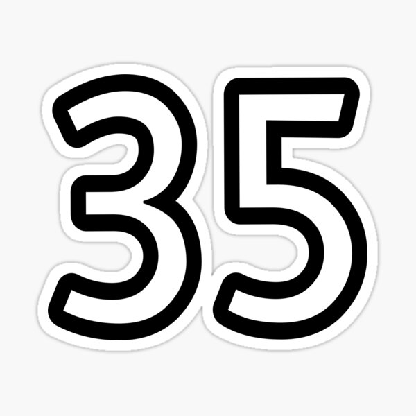 "Number 35 jersey Minimal" Sticker for Sale by Impressions94 | Redbubble