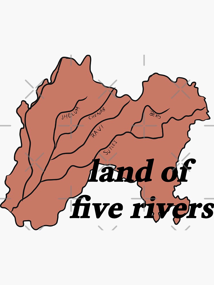 "land of five rivers" Sticker for Sale by jasleenM | Redbubble