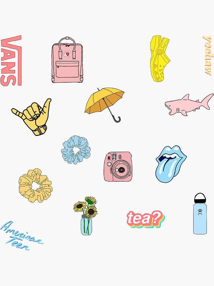 "VSCO Sticker Pack" Sticker by Golden-Daisy | Redbubble