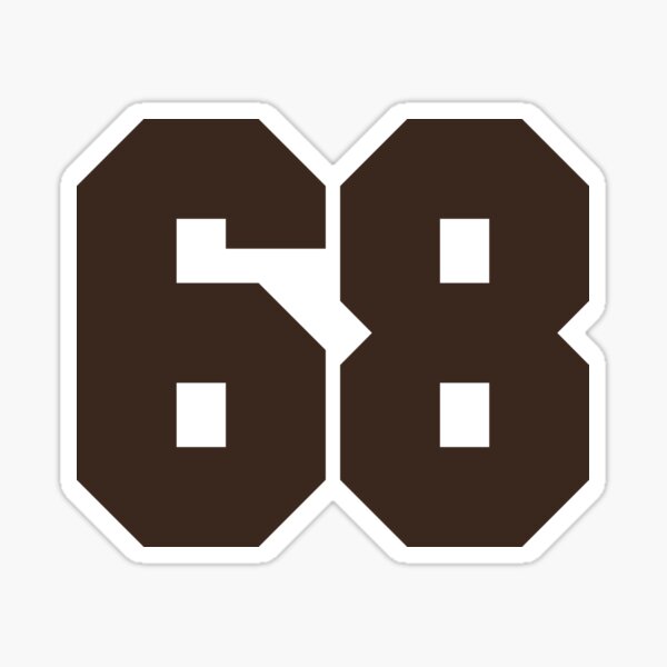 "68 Number Cleveland Sports Sixty-Eight Brown Jersey" Sticker for Sale ...