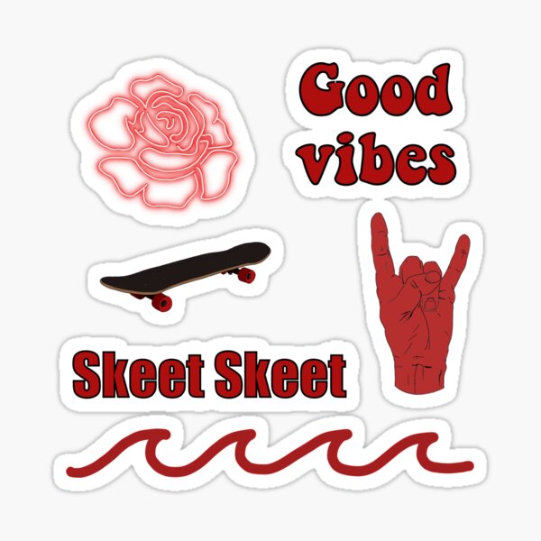 "Red aesthetic sticker pack" Sticker by ArtByLilacRose | Redbubble