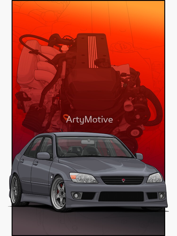 "Altezza rs200 with Beams / 3sge engine (Grey)" Sticker for Sale by ...