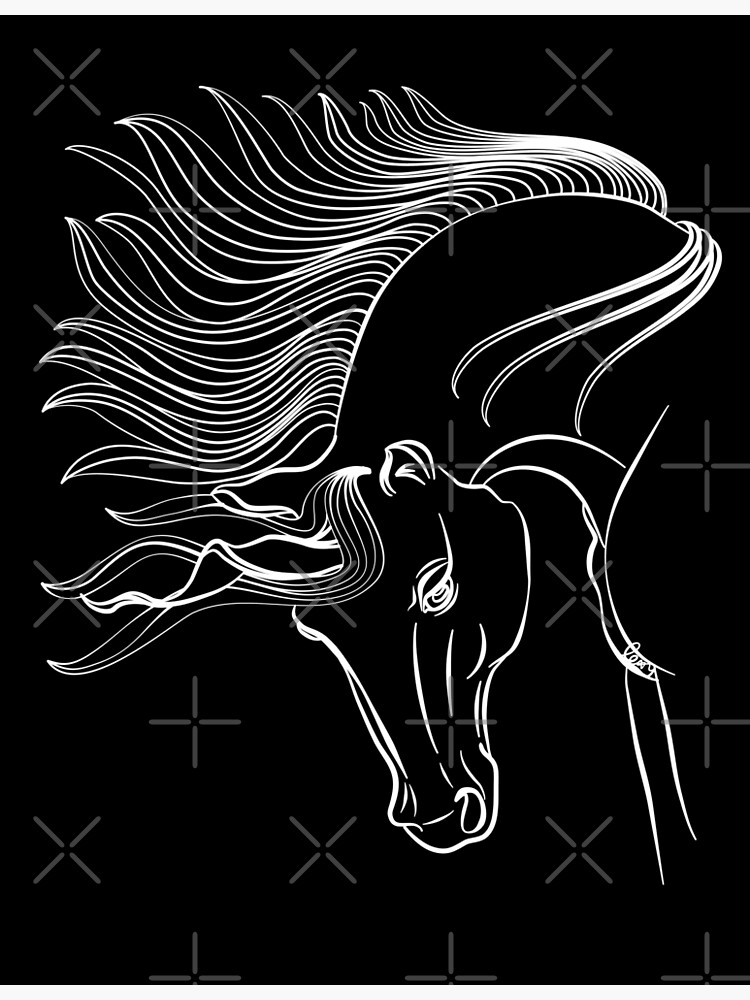 "Colin the unicorn head line drawing" Poster for Sale by LexyBDuke ...