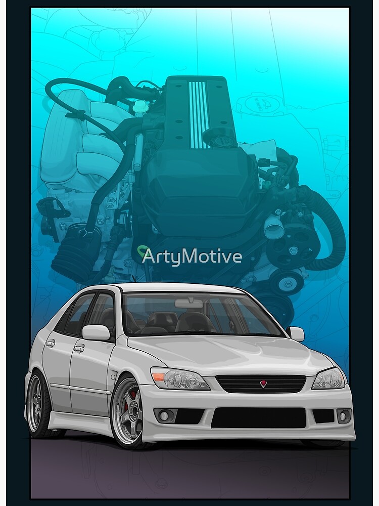 "Altezza rs200 with Beams / 3sge engine (White)" Poster by ArtyMotive ...