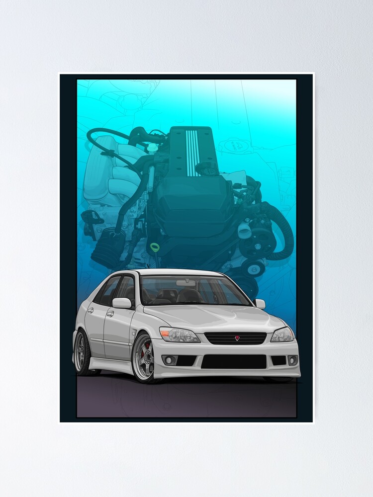 "Altezza rs200 with Beams / 3sge engine (White)" Poster by ArtyMotive ...