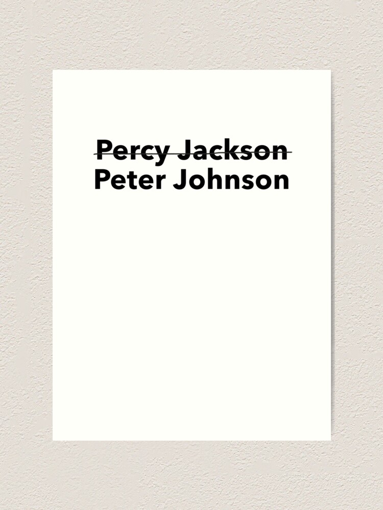 "Peter Johnson/ Percy Jackson. PJO design. " Art Print for Sale by ...