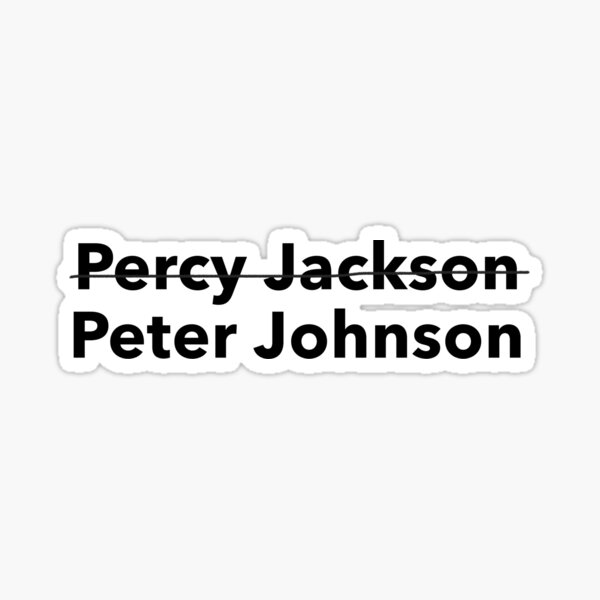 "Peter Johnson/ Percy Jackson. PJO design. " Sticker for Sale by ...