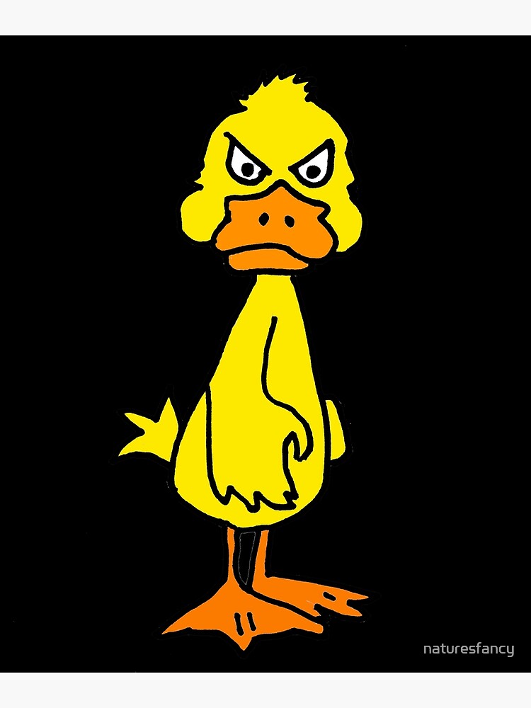 "Cute Angry Yellow Duck Cartoon" Poster by naturesfancy | Redbubble