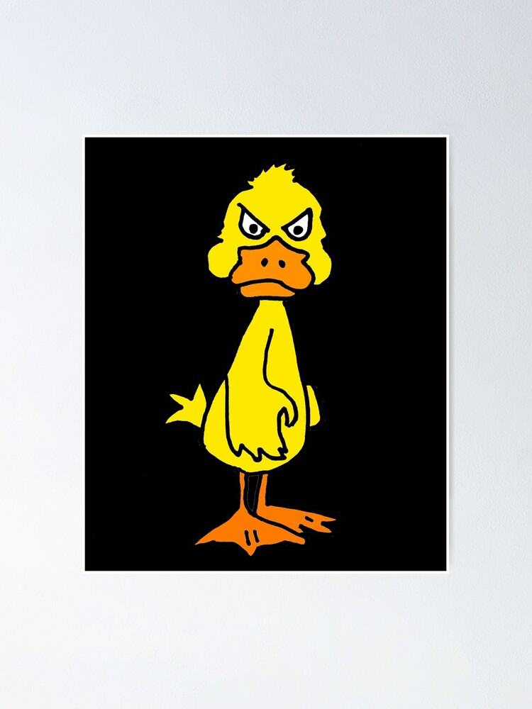 "Cute Angry Yellow Duck Cartoon" Poster by naturesfancy | Redbubble