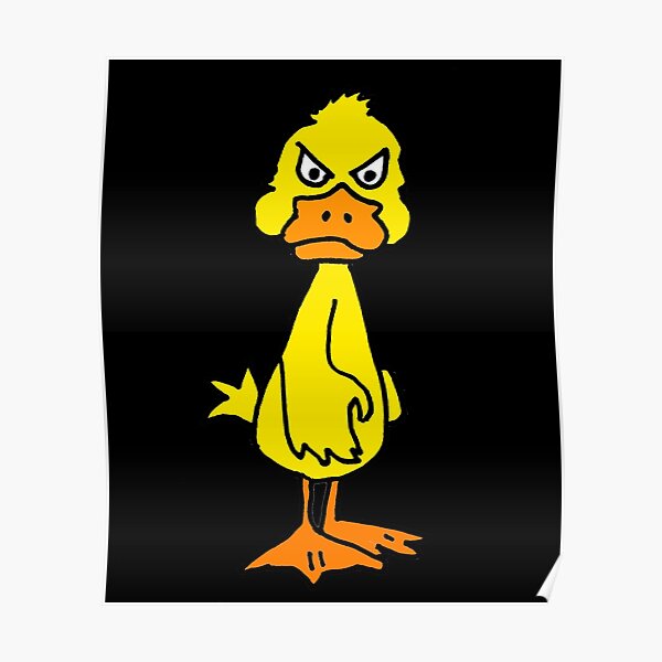 "Cute Angry Yellow Duck Cartoon" Poster by naturesfancy | Redbubble