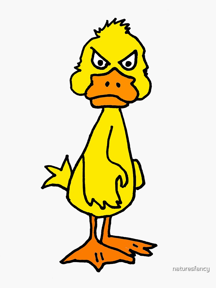 "Cute Angry Yellow Duck Cartoon" Sticker for Sale by naturesfancy ...