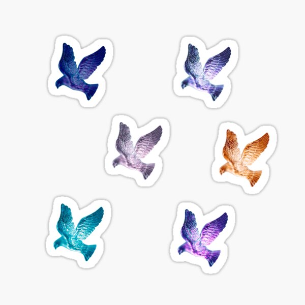 "Six Coloured Doves" Sticker for Sale by LindaCooke | Redbubble
