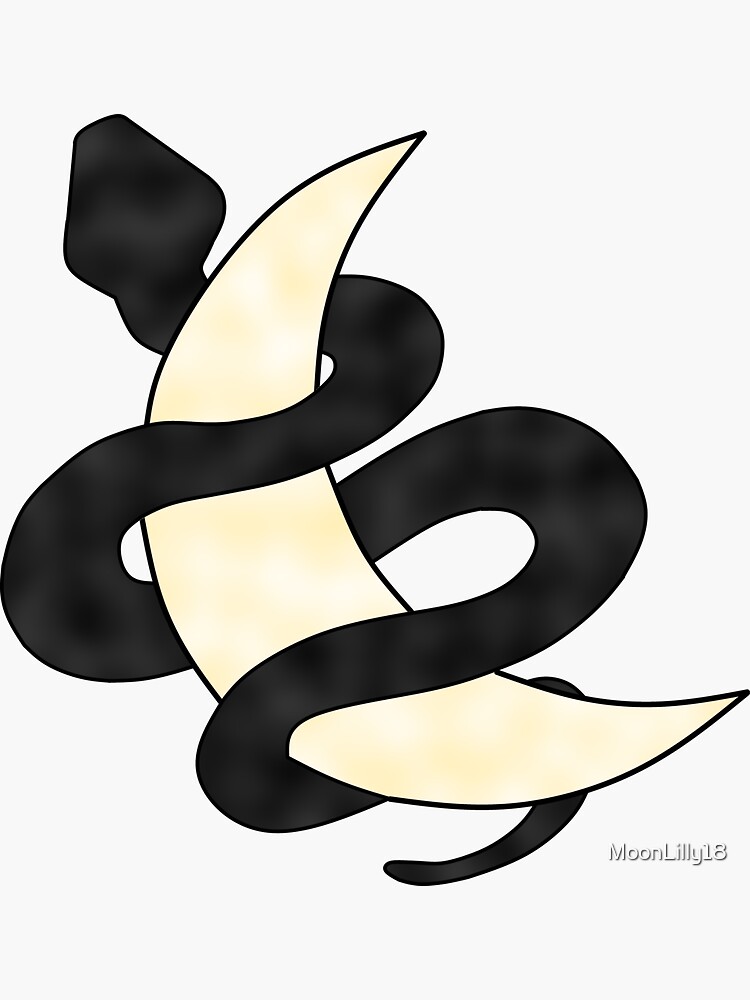 "dark Snake wrapped around moon " Sticker for Sale by MoonLilly18 ...