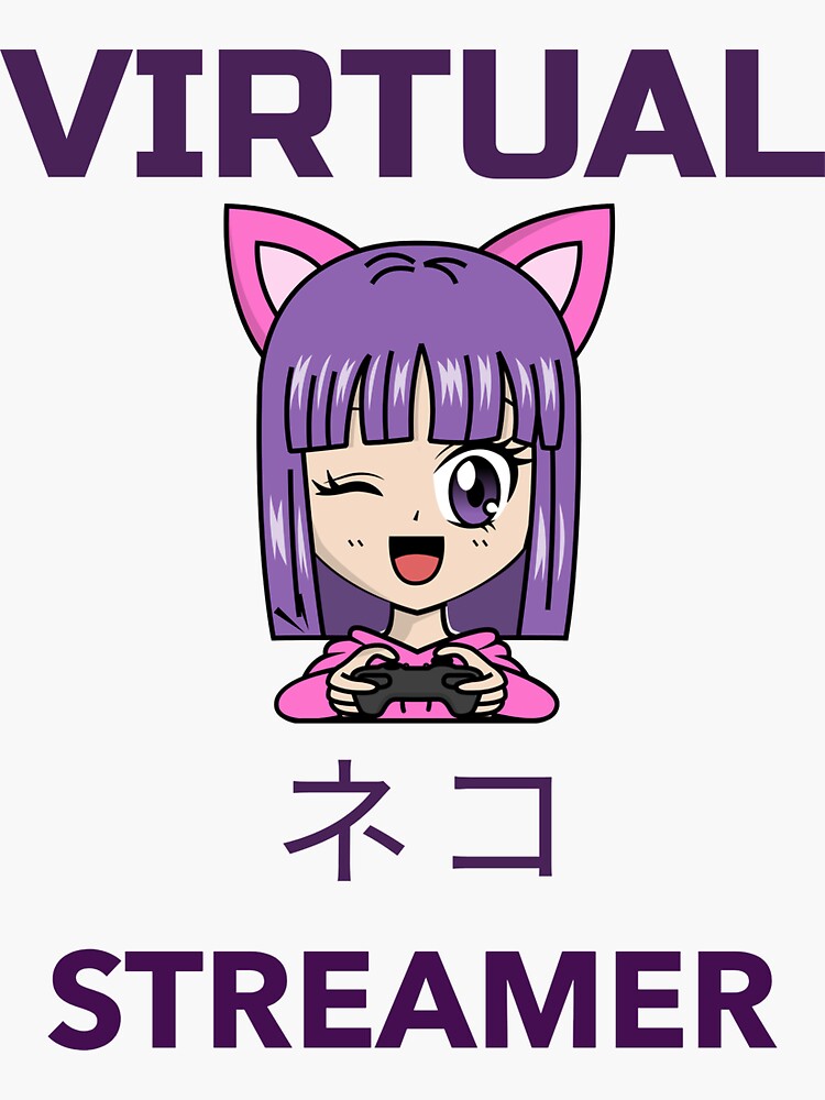Pegatina «Virtual Streamer Anime Cat Girl Live Stream Avatar Japanese ...