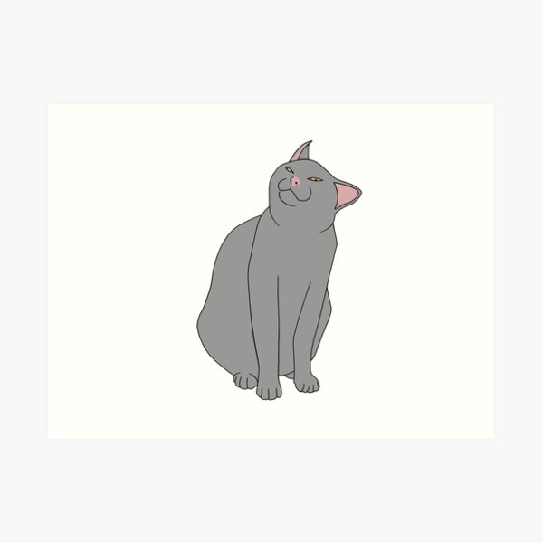 "SMUG GREY CAT MEME" Art Print by gin3art | Redbubble