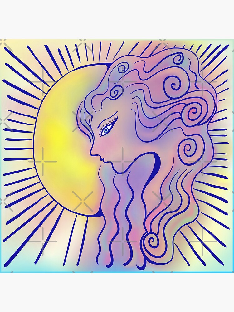 "Sun Angel Cosmic Goddess Beautiful Pastel Rainbow Ombre Fantasy Woman ...