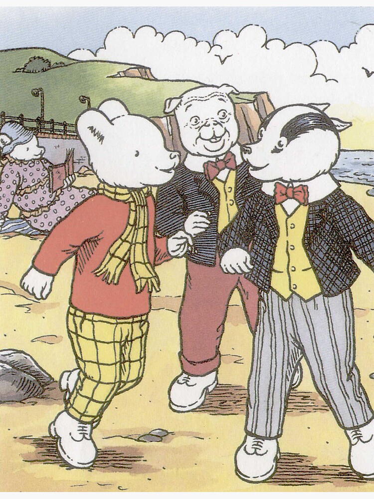 "Rupert Bear, Bill Badger, and Algy Pug" Sticker for Sale by ...