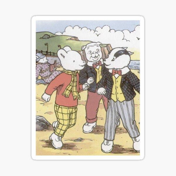 "Rupert Bear, Bill Badger, and Algy Pug" Sticker for Sale by ...