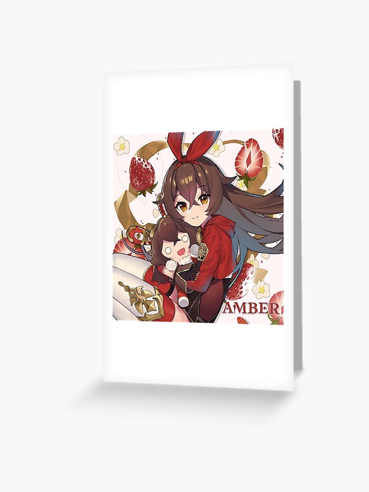 "Genshin Impact - Amber Birthday Official Artwork 2020" Greeting Card ...