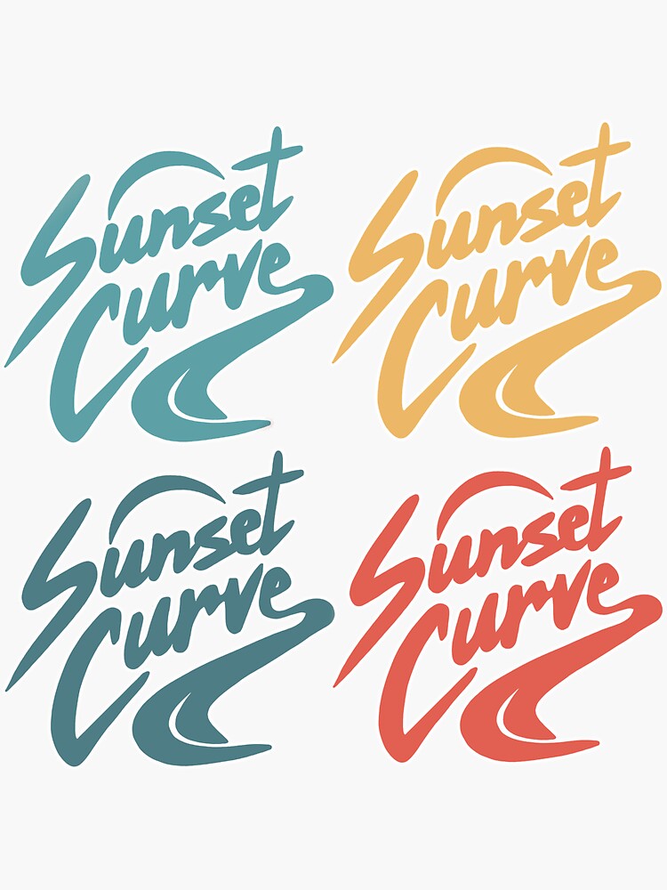 "sunset curve multicolored logo sticker pack" Sticker by kirsochoa ...