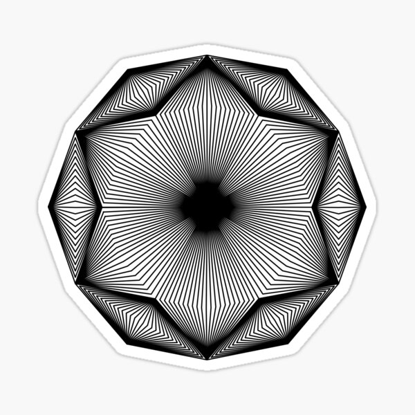 "Geometry flower | Power star Illustration Line Art " Sticker for Sale ...