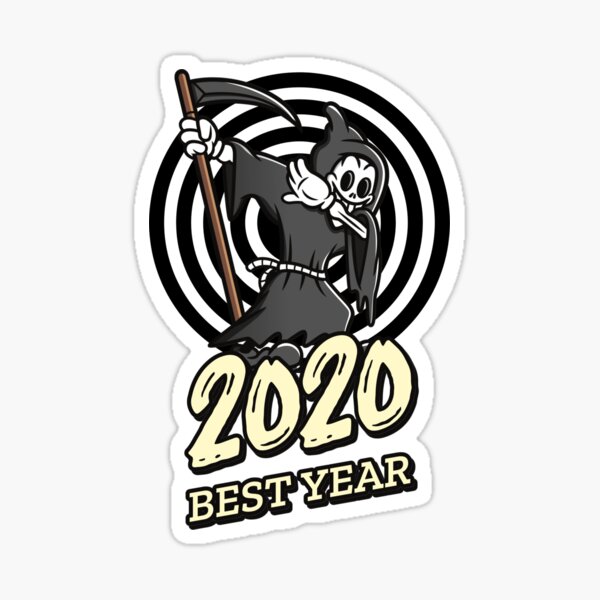 "dabbing grim reaper - 2020 best year black humor" Sticker for Sale by ...