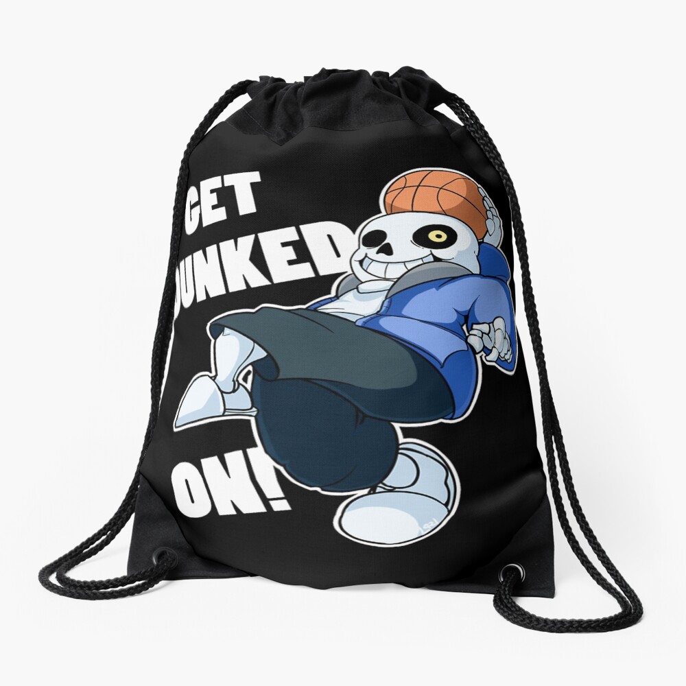 "Sans - Undertale - GET DUNKED ON!" Drawstring Bag for Sale by biteki ...