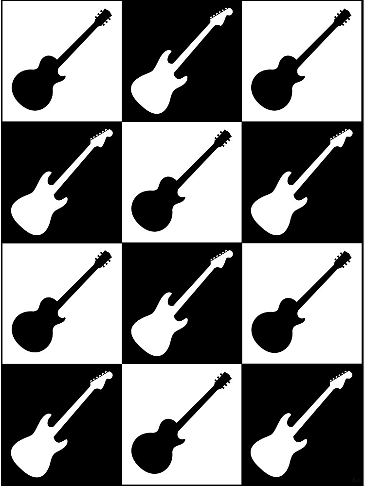 "Electric Guitar Checkerboard" Sticker by RozAbellera | Redbubble