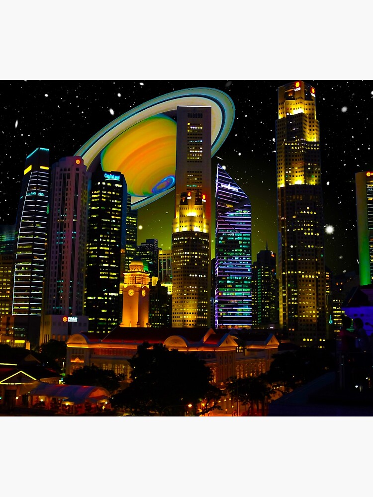 "Planet Saturn | City Landscape" Poster for Sale by Artsy Universe ...