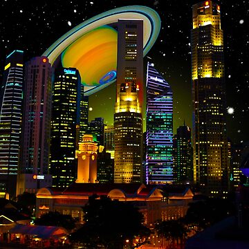 "Planet Saturn | City Landscape" Poster for Sale by Artsy Universe ...
