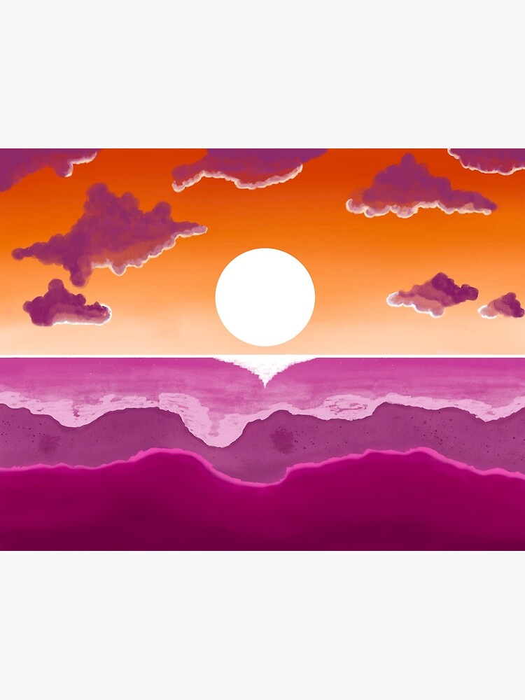 "subtle stealth lesbian sunset flag - subtle lgbt flag design" Poster ...
