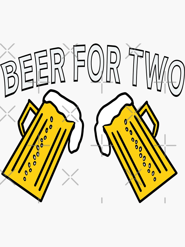 "Beer For Two" Sticker for Sale by BusyMonkeys | Redbubble