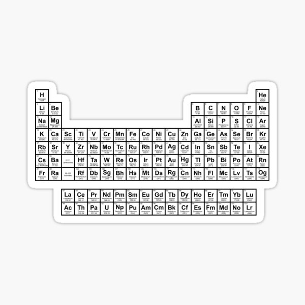 "Periodic Table" Sticker for Sale by Emllea | Redbubble