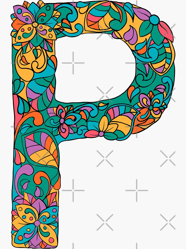 "Letter P Monogram personalized name print " Sticker for Sale by ...