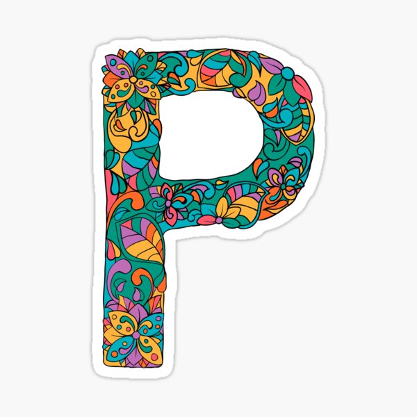 "Letter P Monogram personalized name print " Sticker for Sale by ...