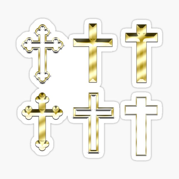 "Golden Metallic Christian Crosses Sticker Pack" Sticker for Sale by ...