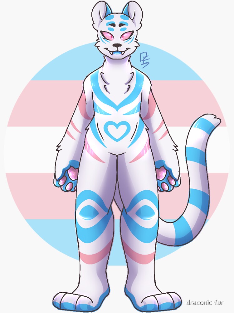"Tao the Transgender Tiger" Sticker for Sale by draconic-fur | Redbubble