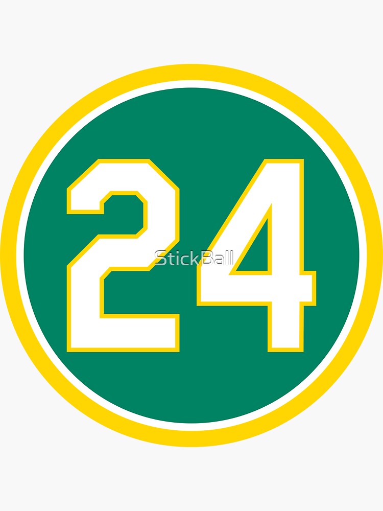 "Rickey Henderson #24 Jersey Number" Sticker for Sale by StickBall ...